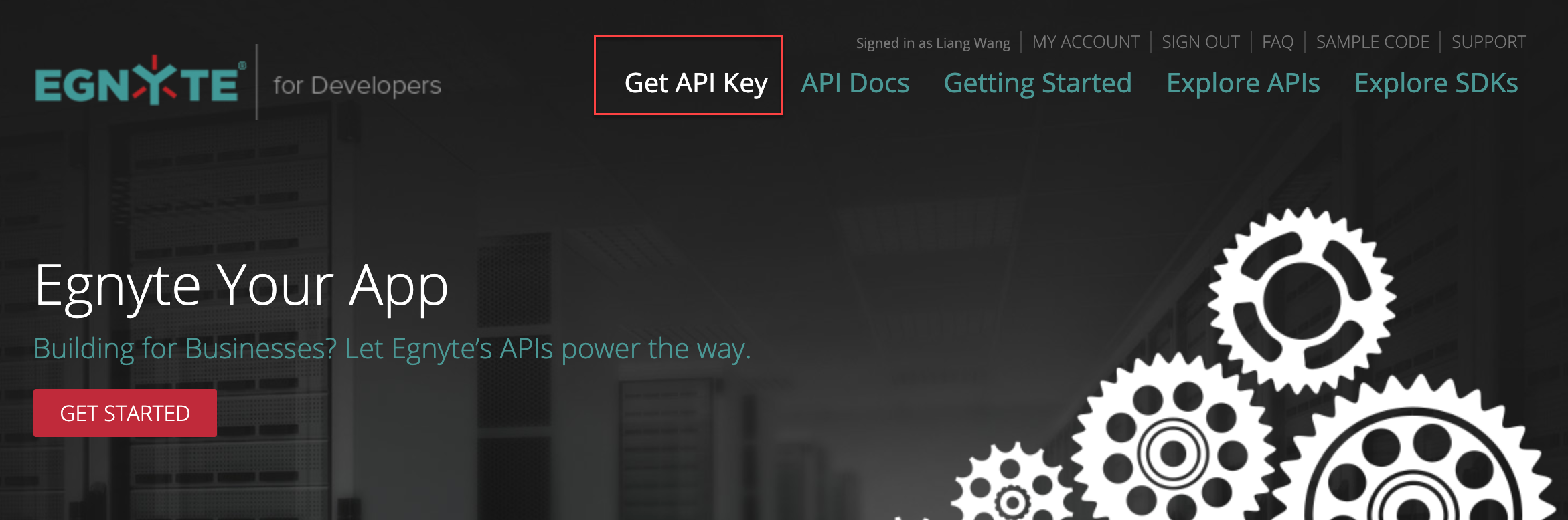 Creating Egnyte developer account and API key